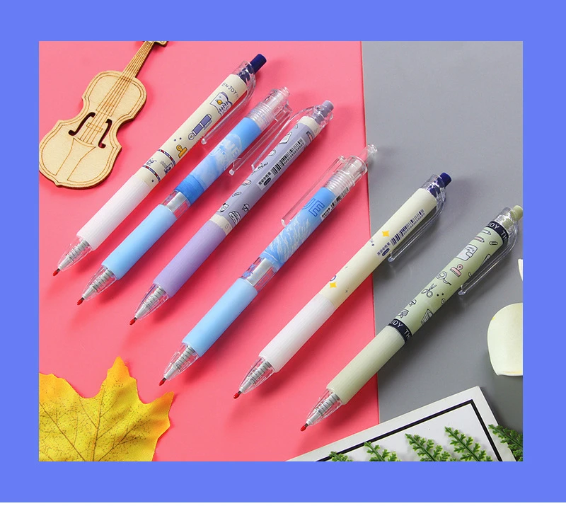 Cartoon Neutral Pen Set 6 Sheets Creative Gel Pen Student Writing ...