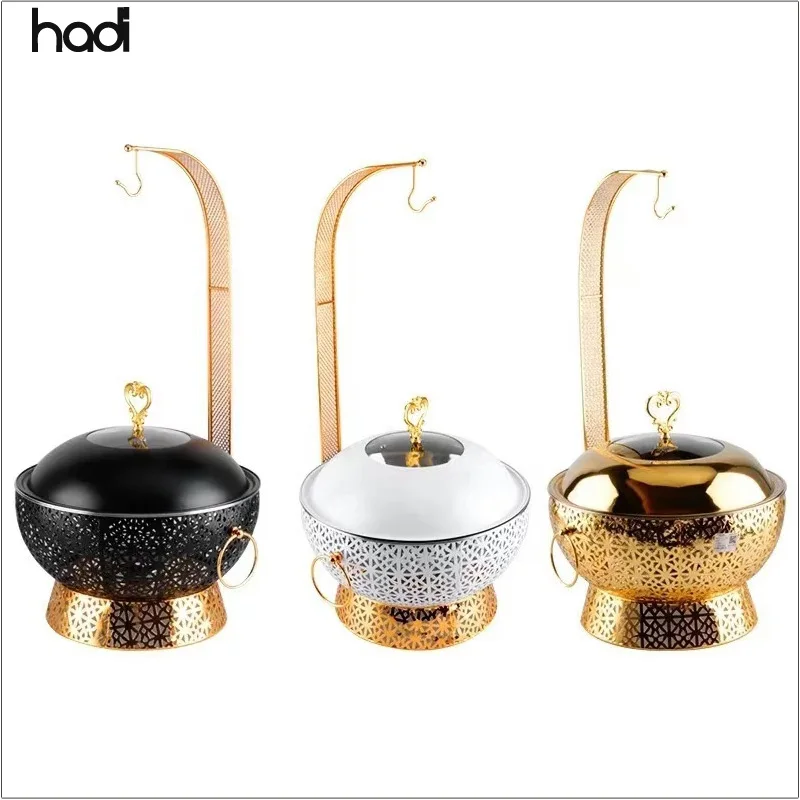 Hotel White and Gold Chaffing Dishes for Catering Buffets