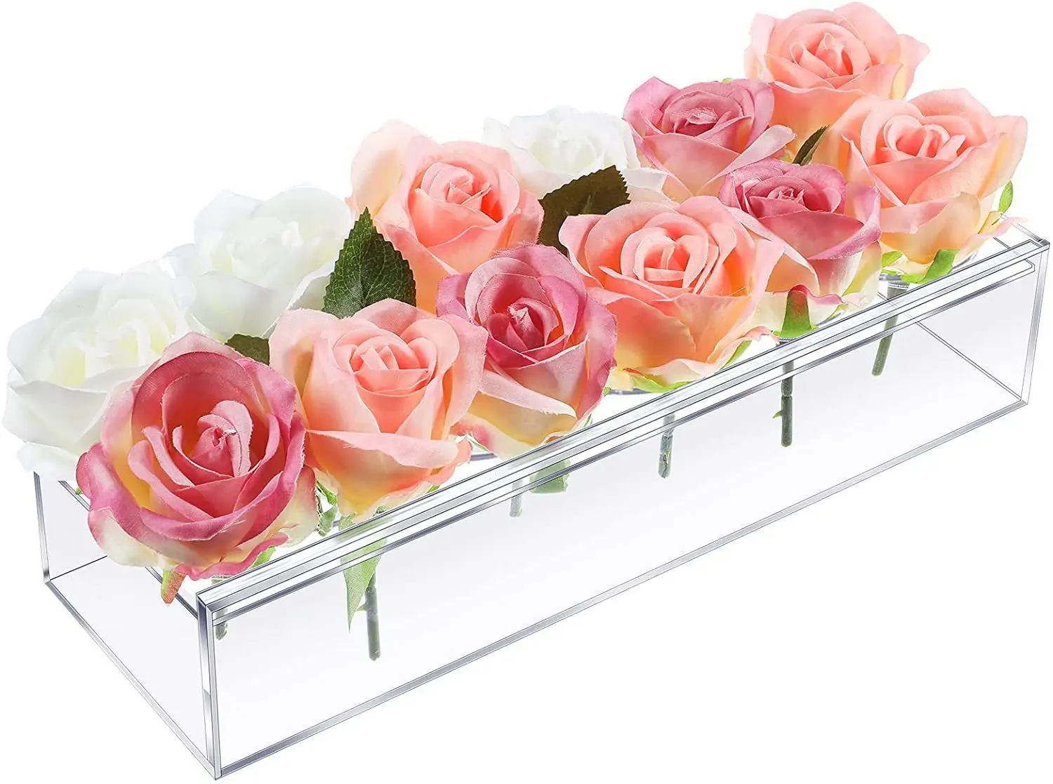 Rectangle Flower Arrangement - Elegant Acrylic Vase