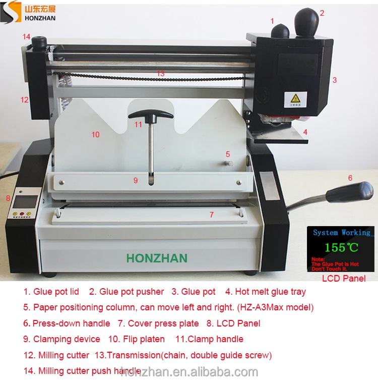 Honzhan Hz-a3max Desktop Glue Book Binding Machine 340mm*460mm - Buy ...