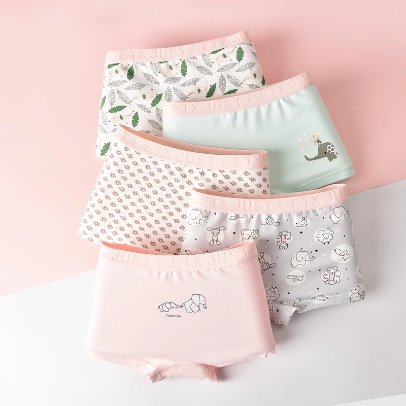 Organic cotton 5Pcs 2-16Y 100-170mm children girl kids underwear girls ...