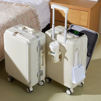 Unisex Front Open Luggage With Abs Frame Custom Suitcase Features ...