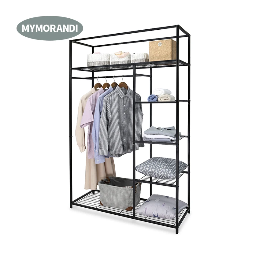 Modern Bedroom Furniture Portable Metal Wardrobe Closet Rack Shelving ...