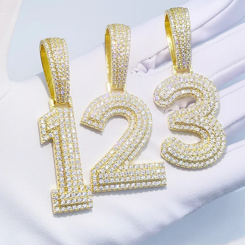 Hip Hop Moissanite Jewelry Sterling Silver Moissanite Iced Out Big ...