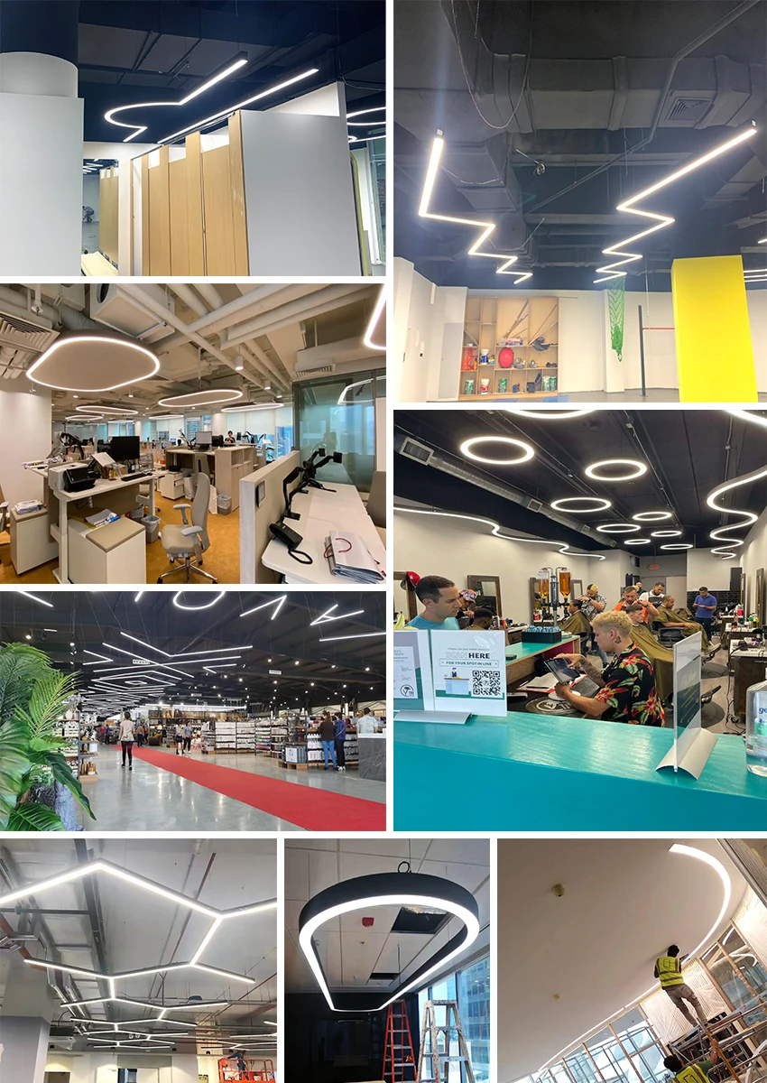 Acoustic Pendant Light - Ring LED Linear Sound-absorbing