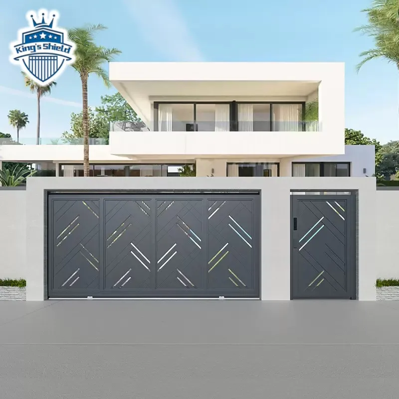 Laser Cut Garden Main Gate Design Meta Single Slat Aluminum Sliding ...