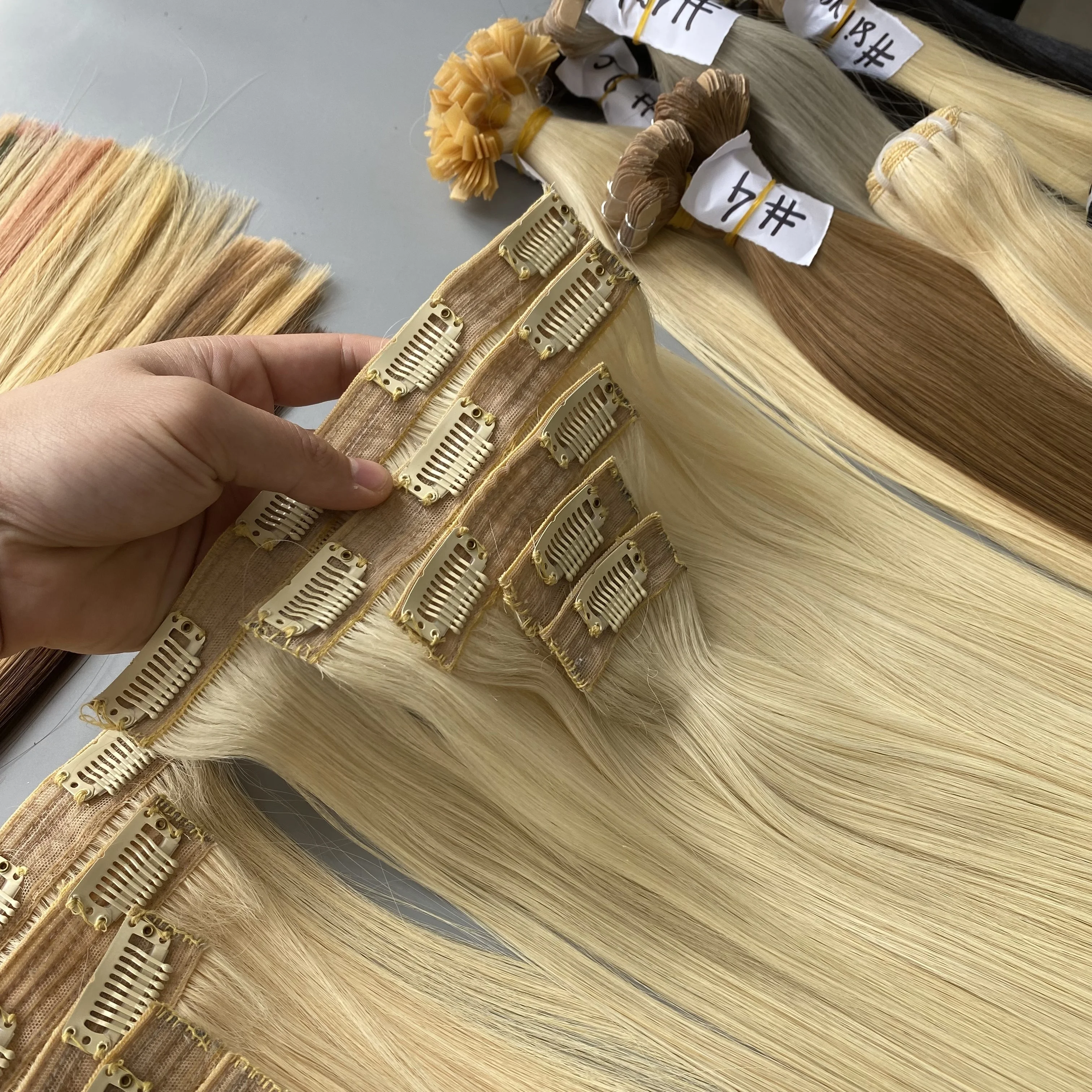 Invisible Roots Clip In Hair Extensions Double Drawn Raw Vietnamese ...