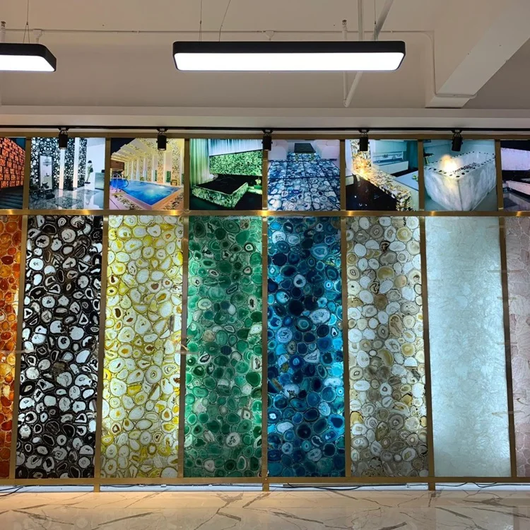 Backlit Semiprecious Green Jade Onyx Stone Agate Tile Gemstone Slab ...