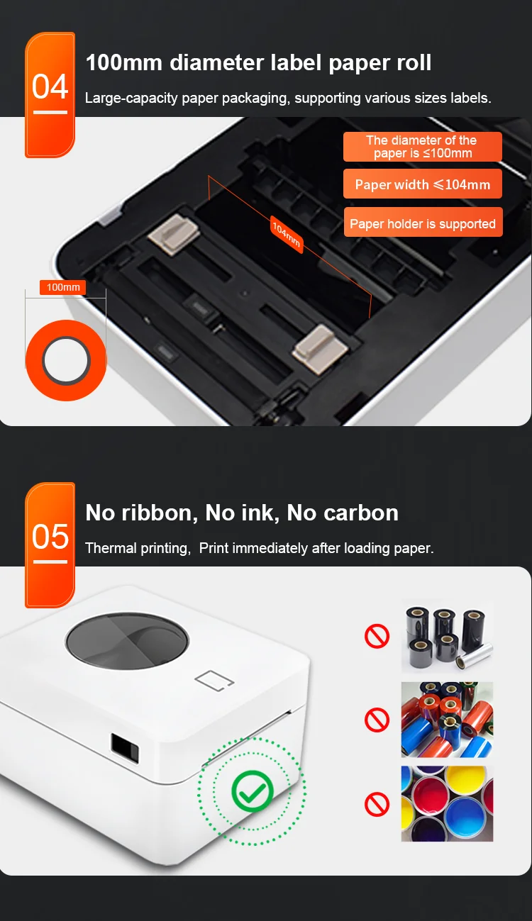 Portable Wireless Bluetooth Mini Thermal Printer Portable Thermal ...