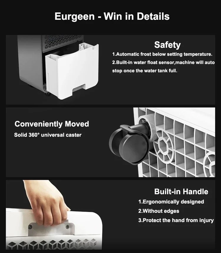 Eurgeen Dehumidifier - Adjustable Humidistat for Home & Hotel