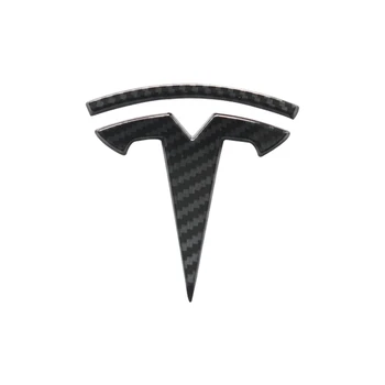 Tesla Model 3 Logo Decal Carbon Fiber Exterior Stickers Vinyl Wrap ...