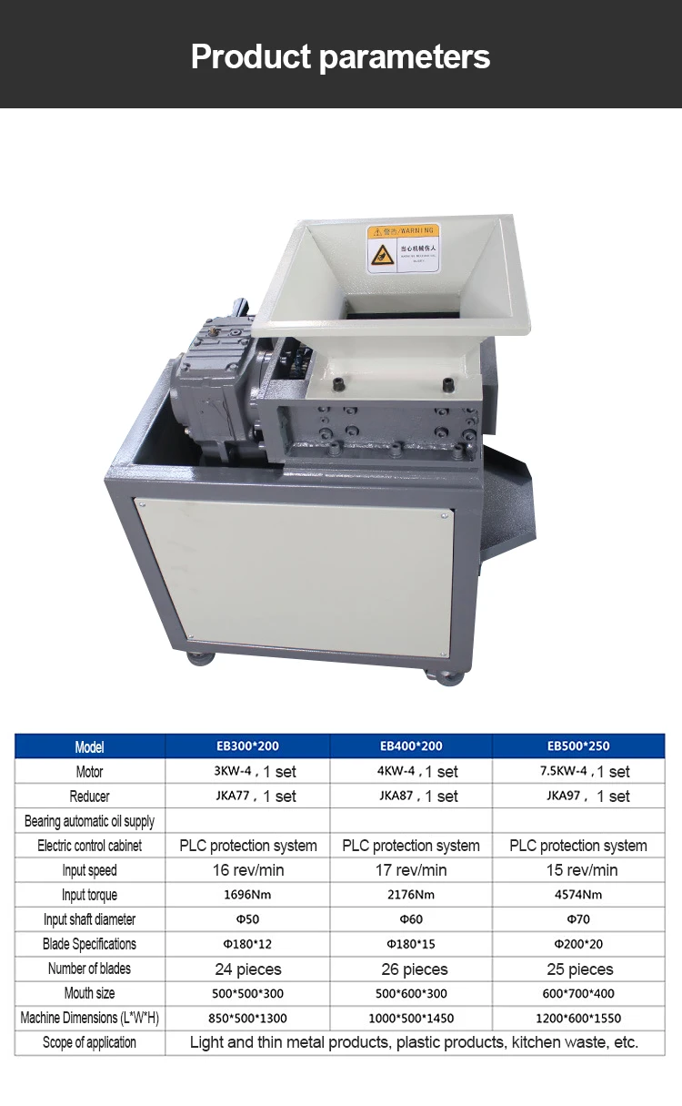 Rubber Plastic Metal Shredder Small Plastic Shredder Machine Double ...