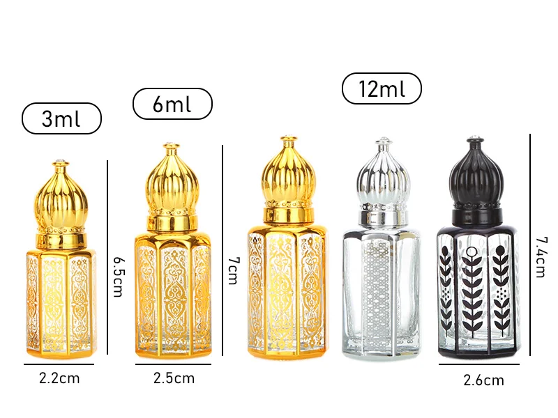 Perfume Oil Roll on Bottle 12 Ml Design 6ml Empty Crystal Luxury 3 Ml ...