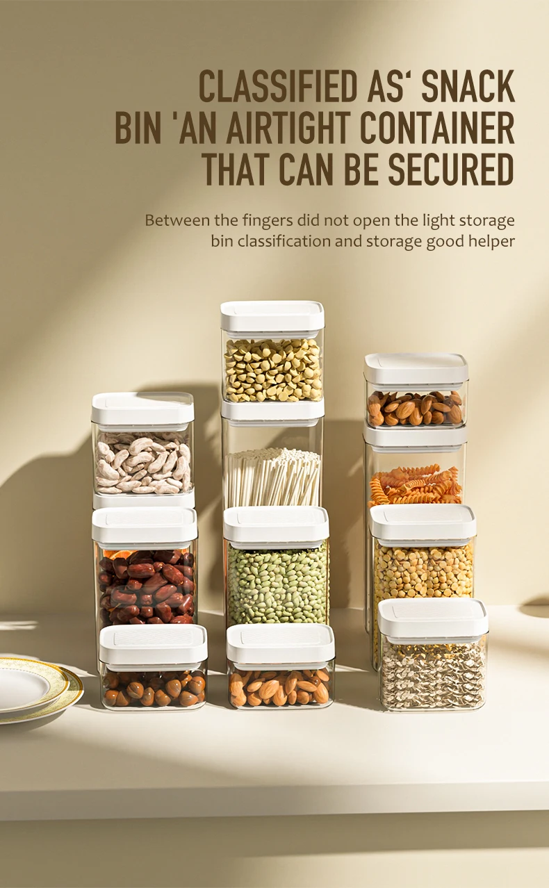 Transparent Plastic Airtight Kitchen Food Storage Container Set With ...