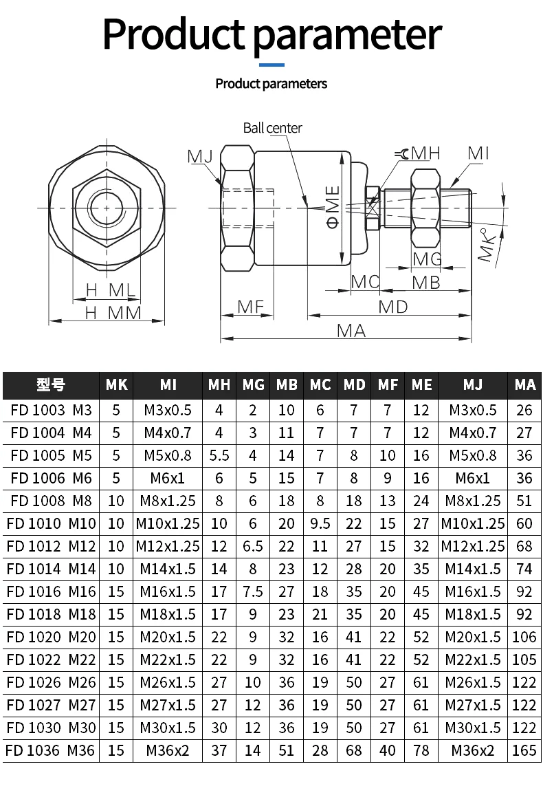 Cylinder Floating Joint M8*1.25 Swing Connector M5*0.8 Pneumatic ...