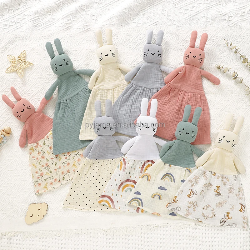 New Arrival 100% Organic Cotton Muslin Cute Little Bunny in New Skirt ...