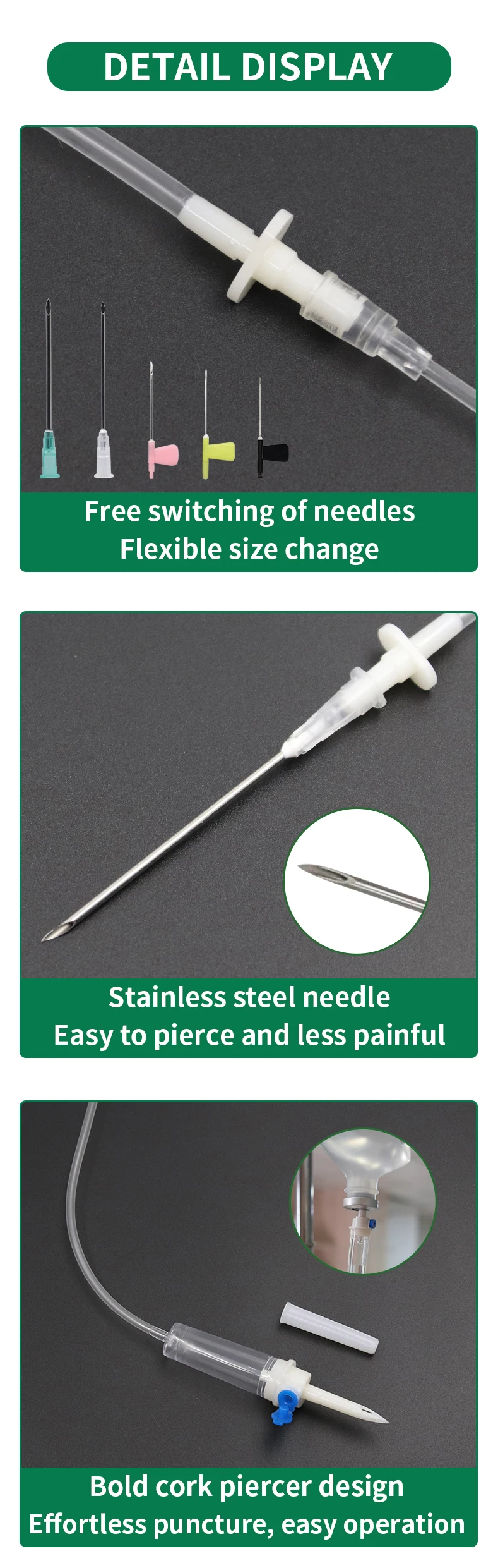 Sterile IV Infusion Sets for Pig Dog Veterinary Infusion Sets Cow Cat ...