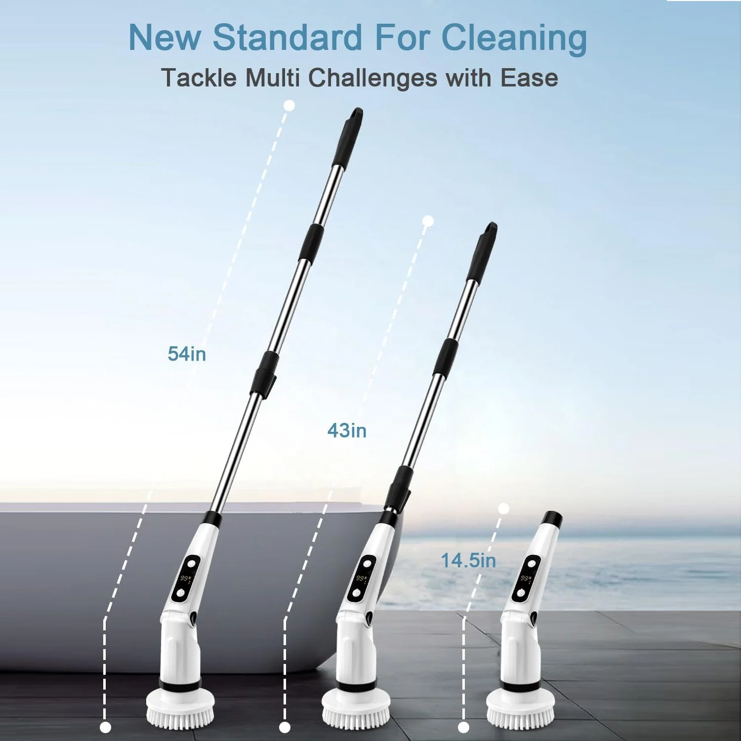 Rechargeable Rotating Cleaning Brush - 8in1 Electric Spin Scrubber