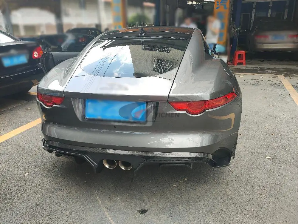 C-style Carbon Fiber Rear Lip For 2014-2018 Jaguar F-type Rear Diffuser ...