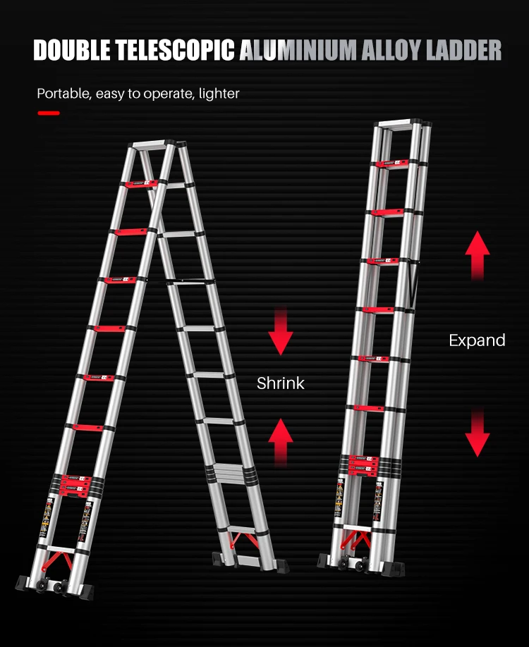 Aluminium Step Ladder Aluminum Loft Folding Extension Double Used ...