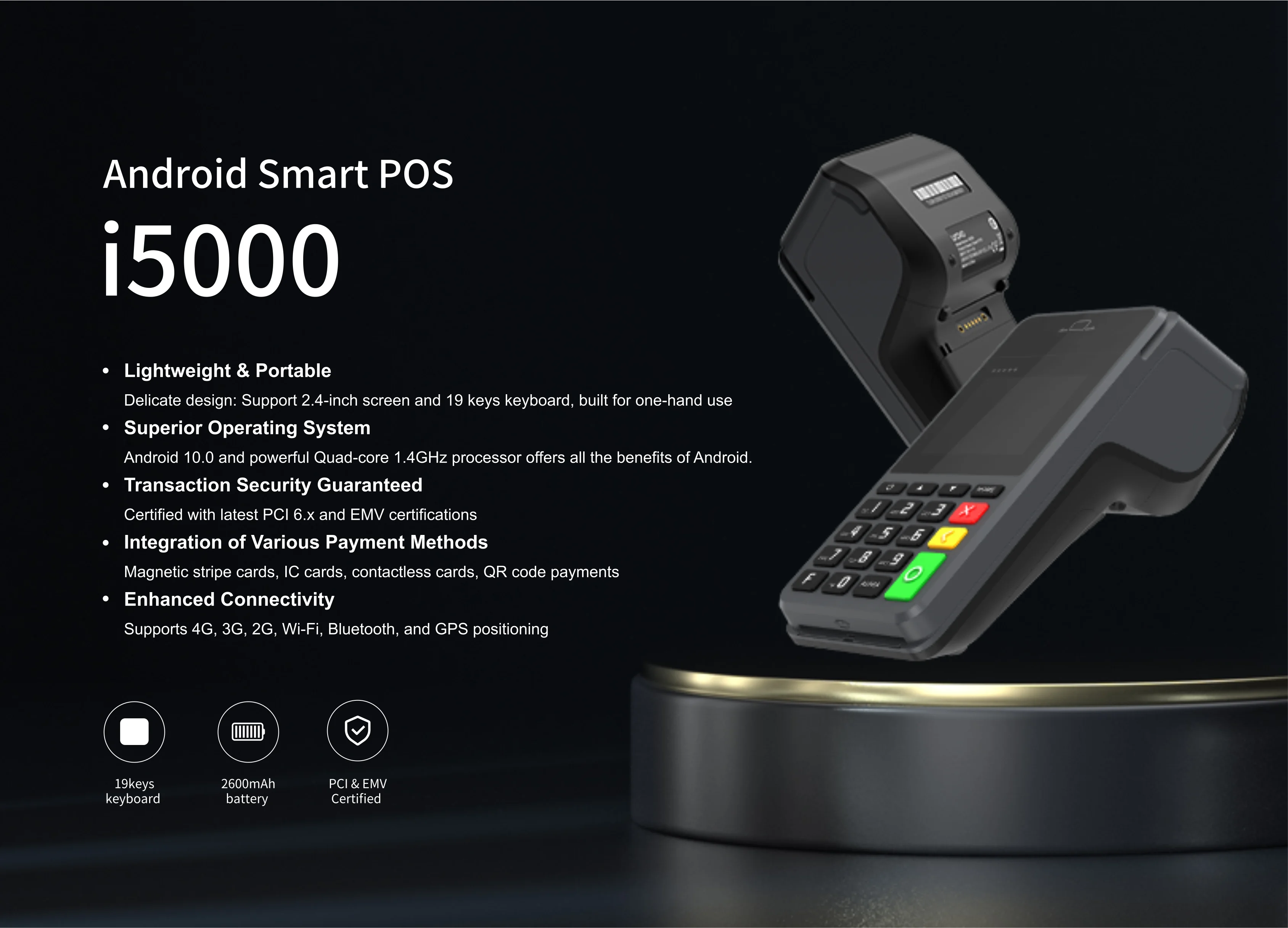 Magnetic Card Reader NFC Cashier Mpos Handheld Smart Mobile Payment Pos ...