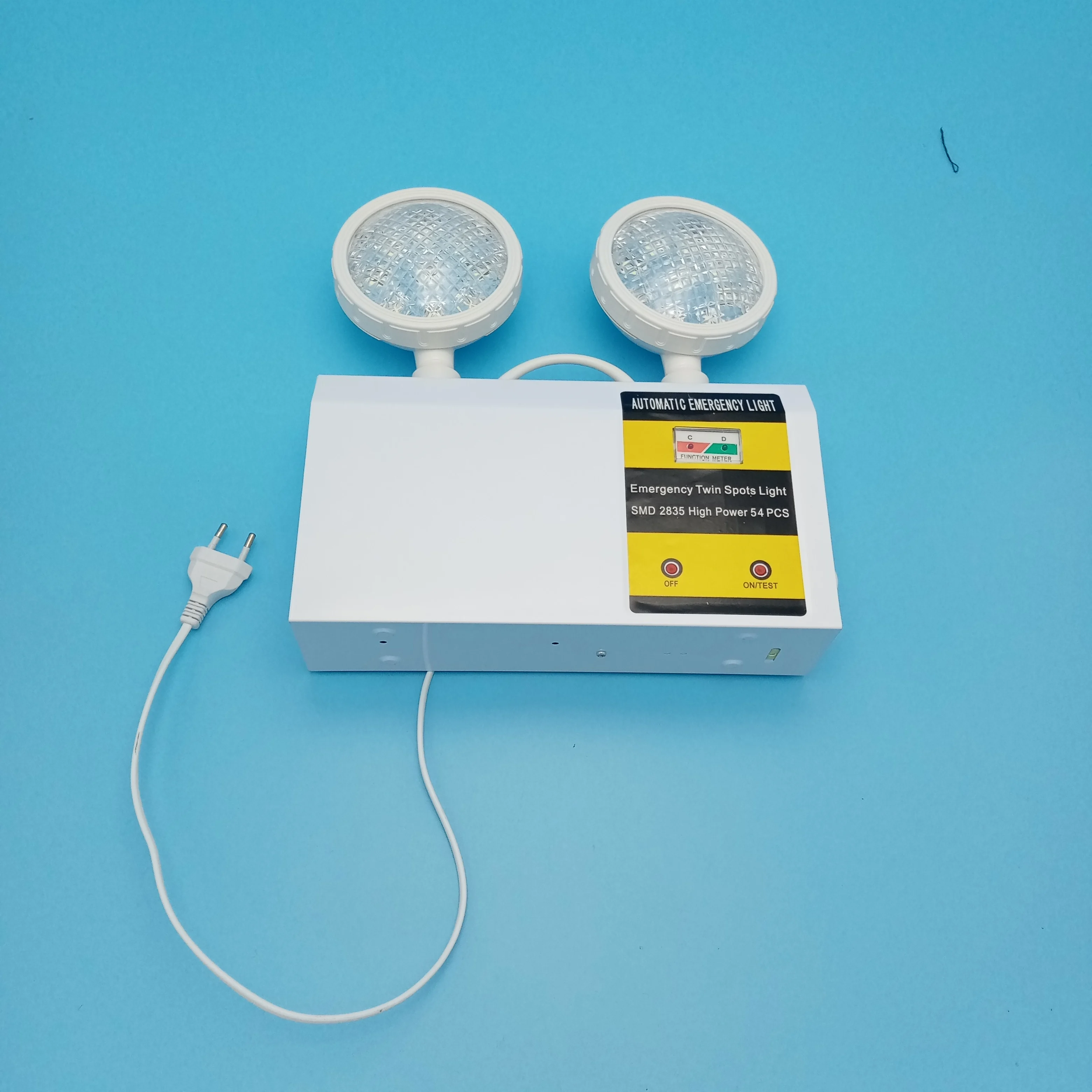 Wall Mounted Indoor LED Emergency Light Dual Heads Rechargeable Lithium ...