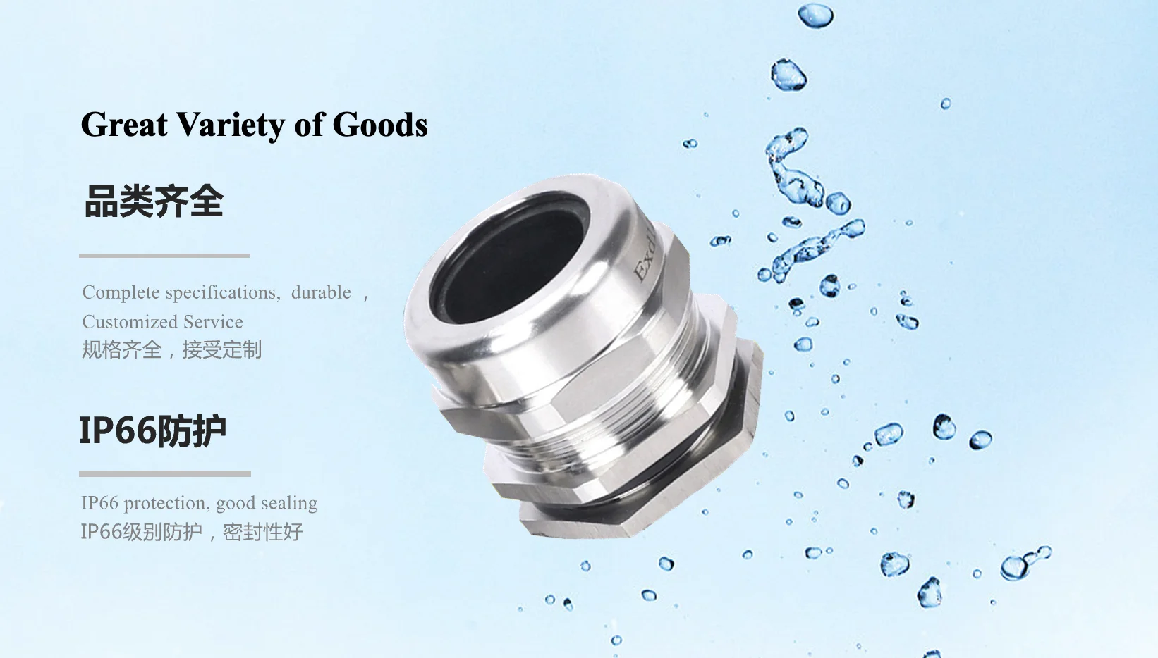 IP68 Waterproof 304 Stainless Steel Cable Glands Connector Metal ...