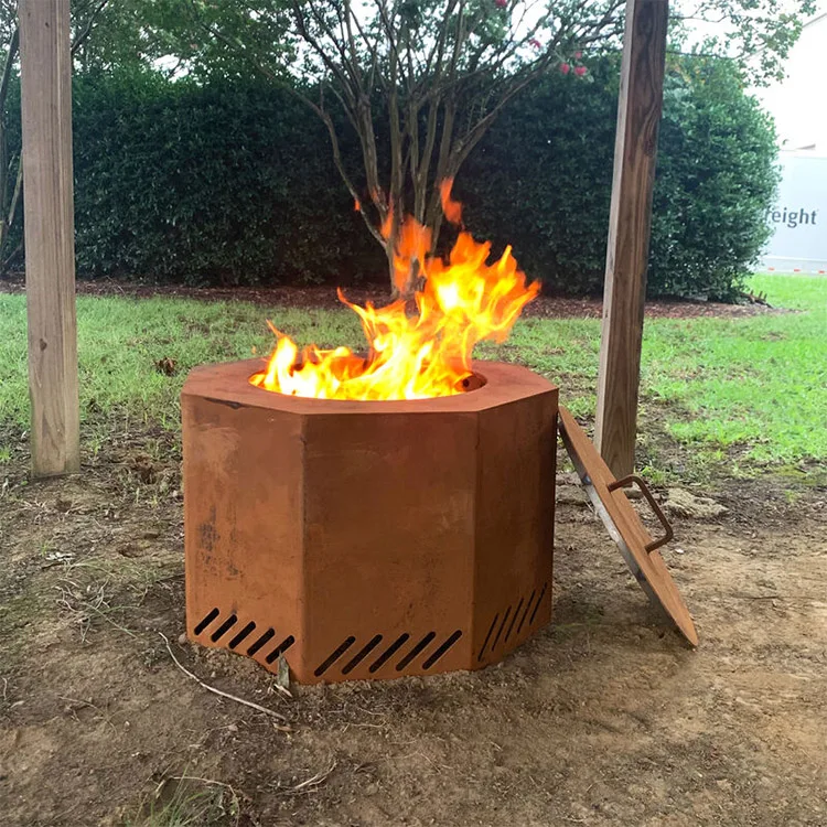 Gas Fire Pit Table Outdoor Garden Corten Steel Propane Gas Fire Pit ...