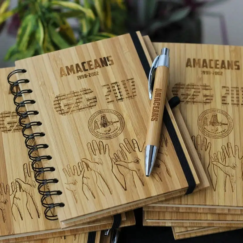 Corporate Nature Wood Eco Note Book Gift Set Printing Personalized ...