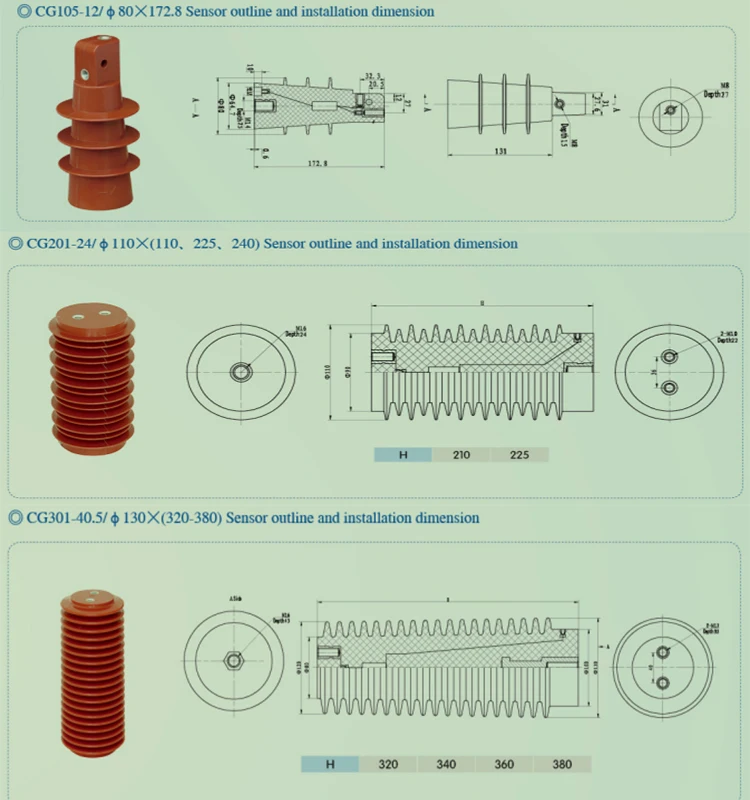 Epoxy Resin Capacitive Divider Insulator for 24KV Switchgear