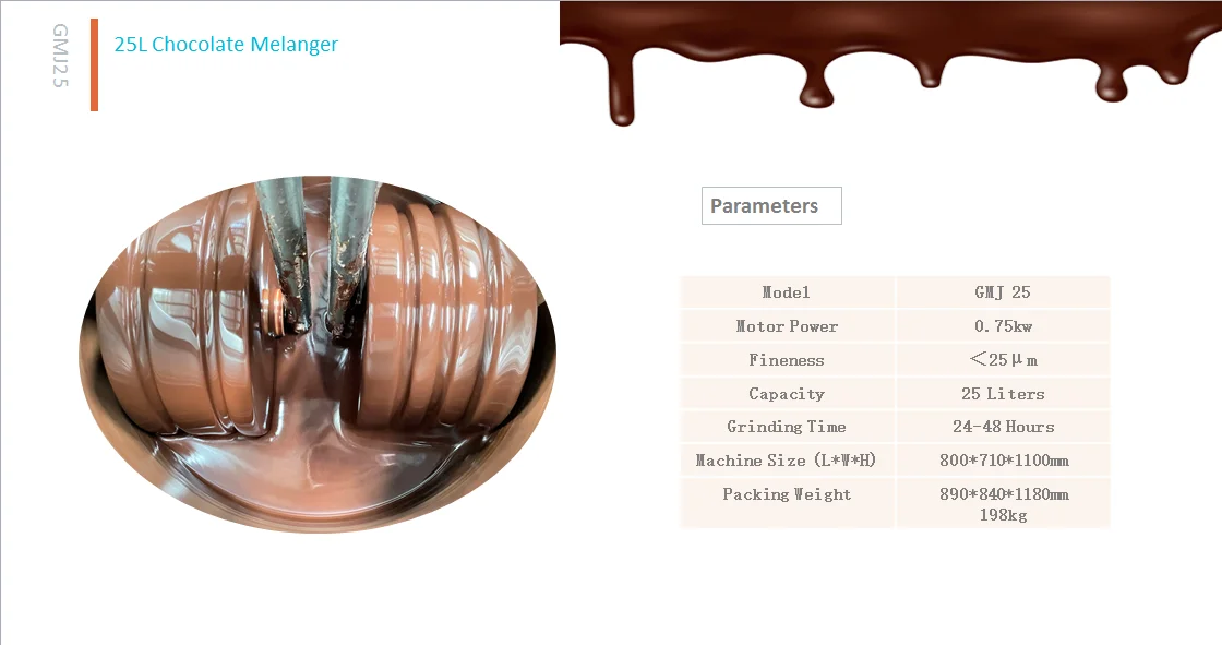 Model 10 25 60 100kg Chocolate Melanger - Cocoa Nibs Grinder