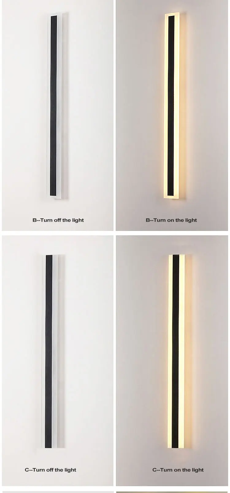 Modern 220v Outdoor Exterior Linear Strip Wandlamp Acrylic Garden ...