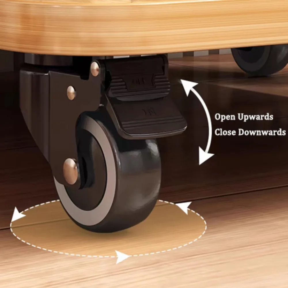 6 Tier Rotating Bookshelf,Display Round Spinning Bookshelf with Wheels ...