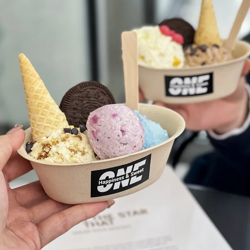 Ice Cream Bowl Pulp Smoothie Ice Cream Ball Food Grade Packaging Carton ...