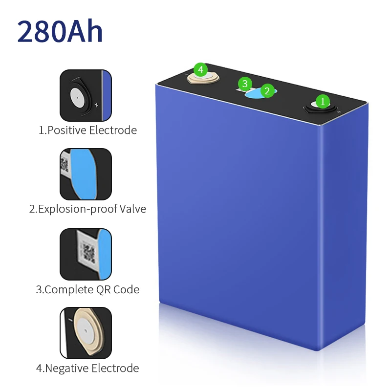 3.2v Rechargeable Prismatic Cell 280ah Deep Cycle 48v 200ah Lifepo4 ...