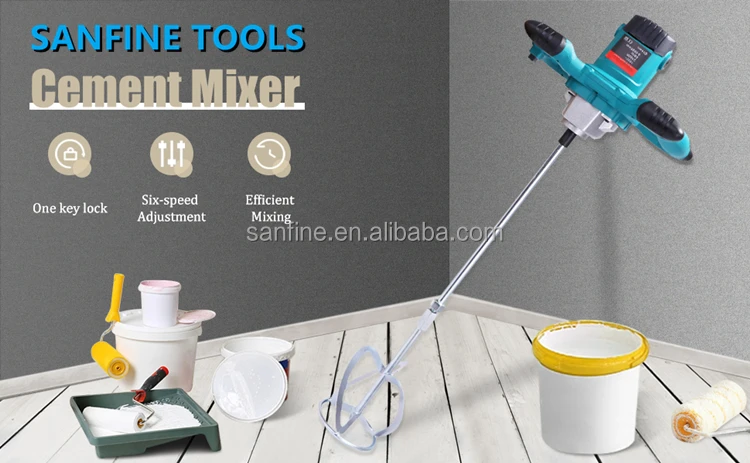 Electric Handheld Cement Mixer 1400W Hand Concrete Mixers Easy to Carry ...