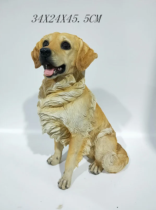 Art Safety Resin Pet Dog Sculpture Garden Labrador Bulldog Golden ...