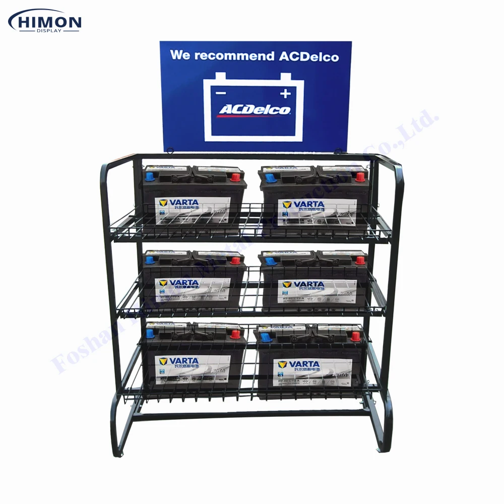 Car Battery Display Stand Rack Storage Shelf And Metal Wire Floor ...