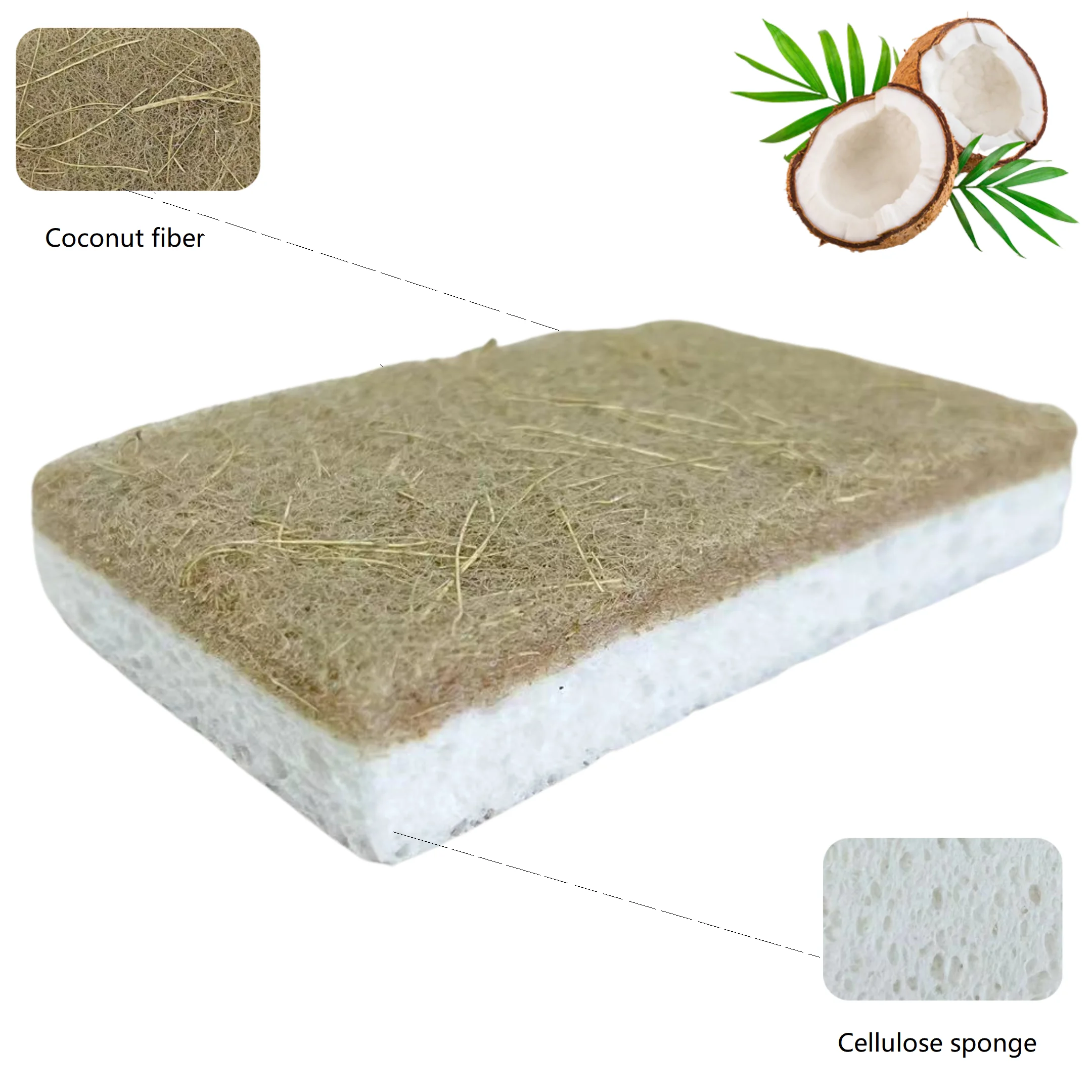 Eco-friendly Kitchen Sponges - Biodegradable Coconut Scrubbers