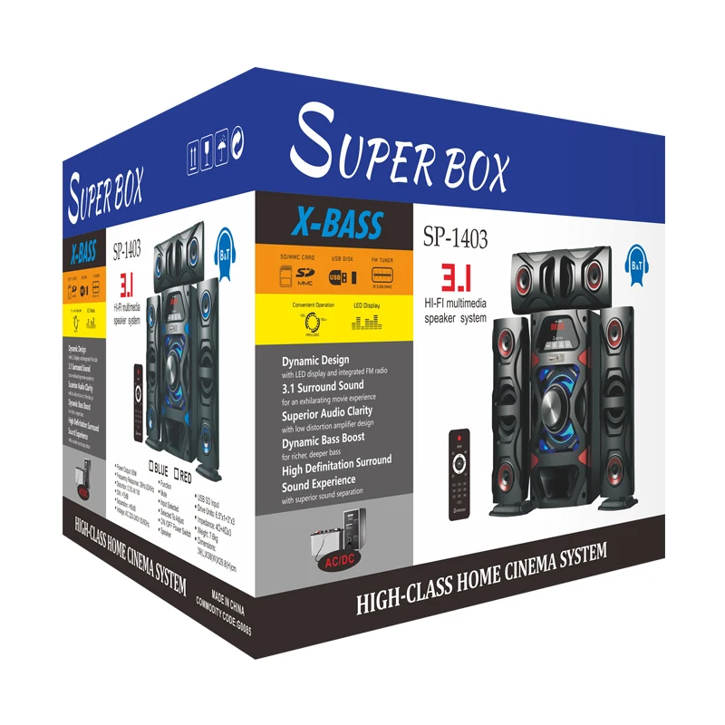 Hot Superbox Sp-1403 Low Distortion Amplifier Dynamic Bass Boost 3.1 ...