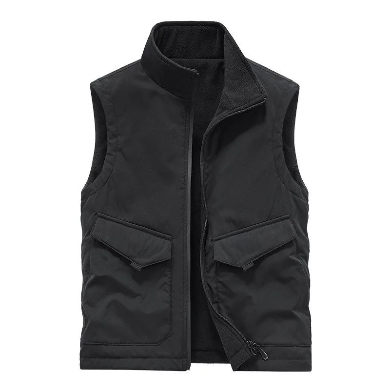 Men's Double-sided Fleece Vest With Multi-pockets,Perfect For Autumn ...