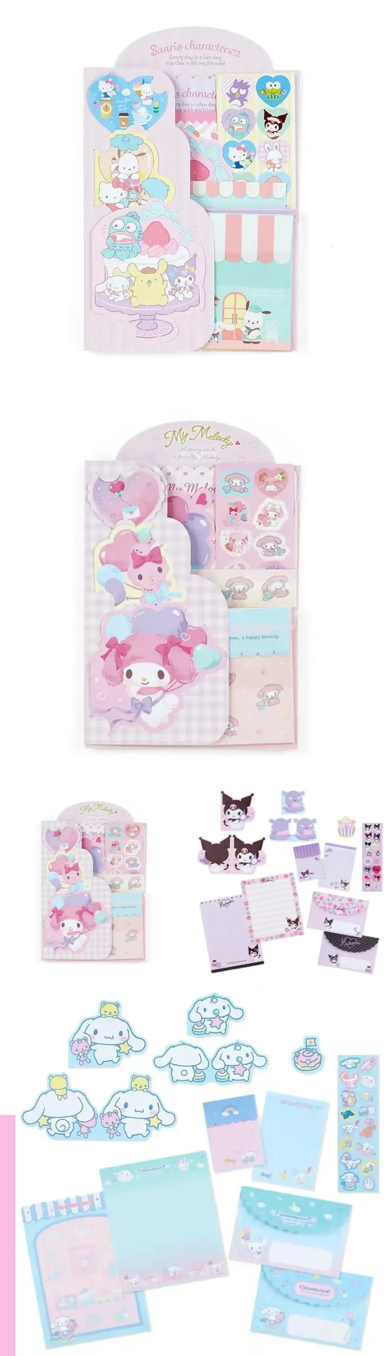 Ambr Kuromi Envelope Letter Paper Set Cute My Melody Kuromi Handbook ...