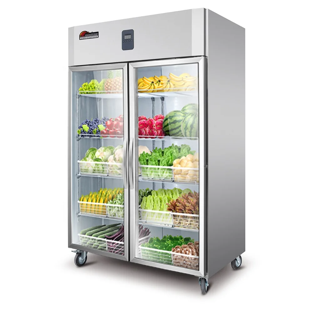Commercial Double Glass Door Fridge - Perfect for Supermarkets