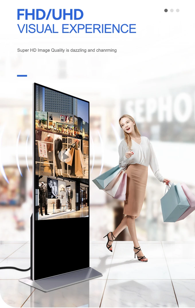 43 Inch Floor Standing Indoor Billboard Led Advertising Screen Digital ...