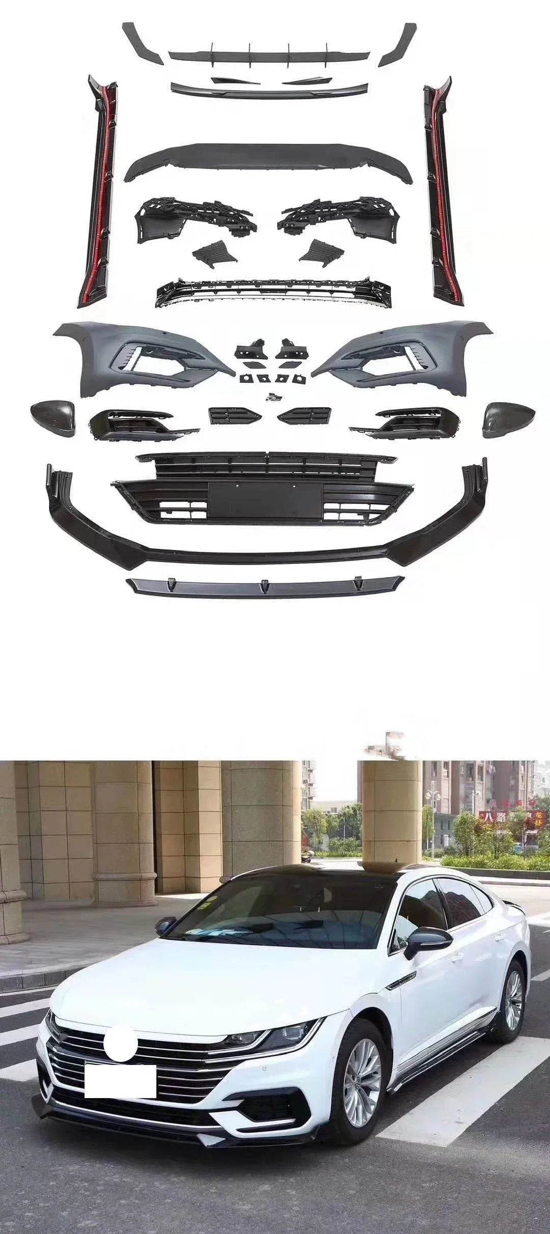 Body Kit Front Bumper Grill Side Skirt Assembly For Volkswagen Vw Cc ...