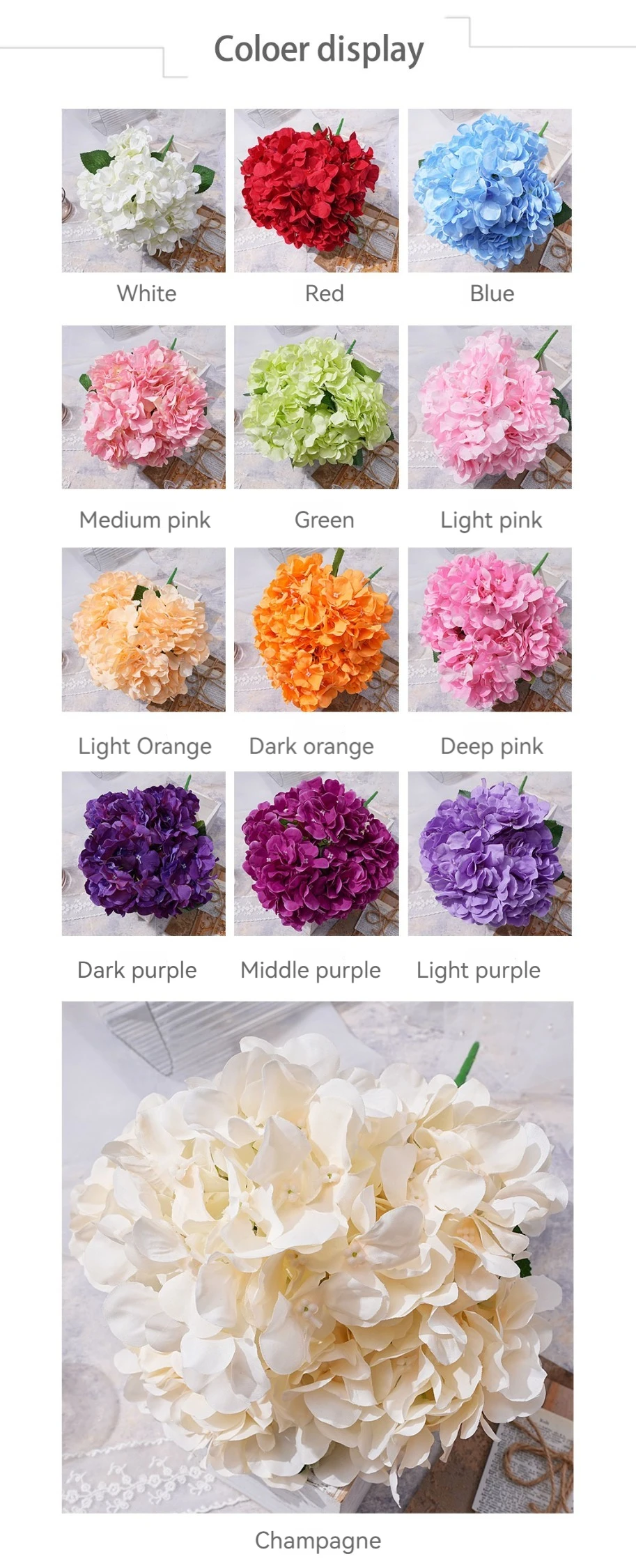 6 Hydrangea Ziyang Flower Simulation Flower Wedding Silk Flower ...