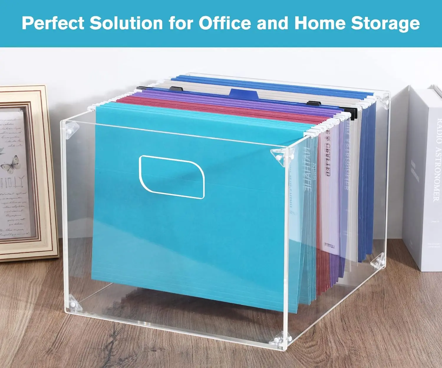 Acrylic Desktop File Organizer With Handles - Clear Letter Size Folder ...
