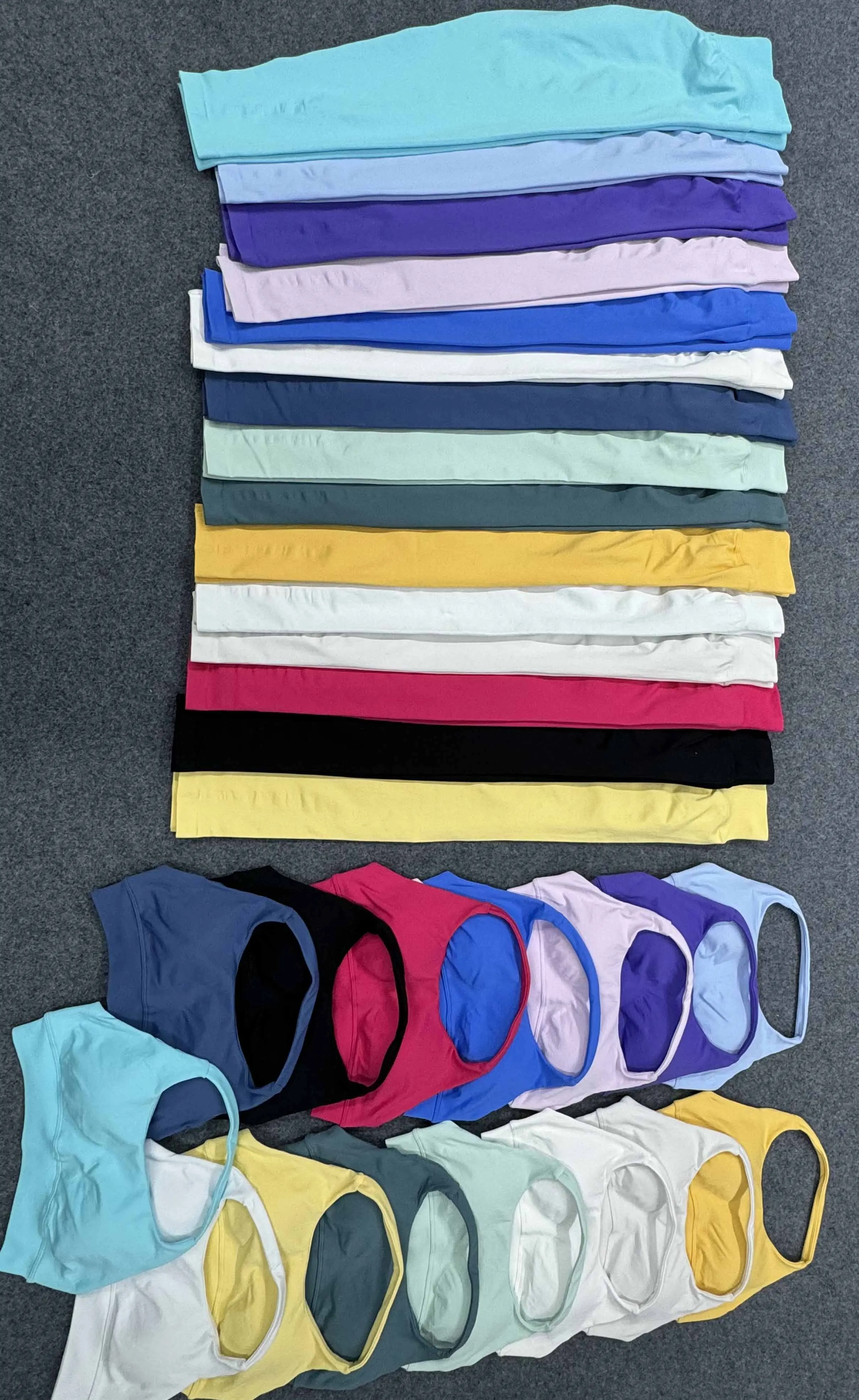 Ultra Moisture Wick Fitness Sets Seamless Four Way Stretch Workout Bra ...