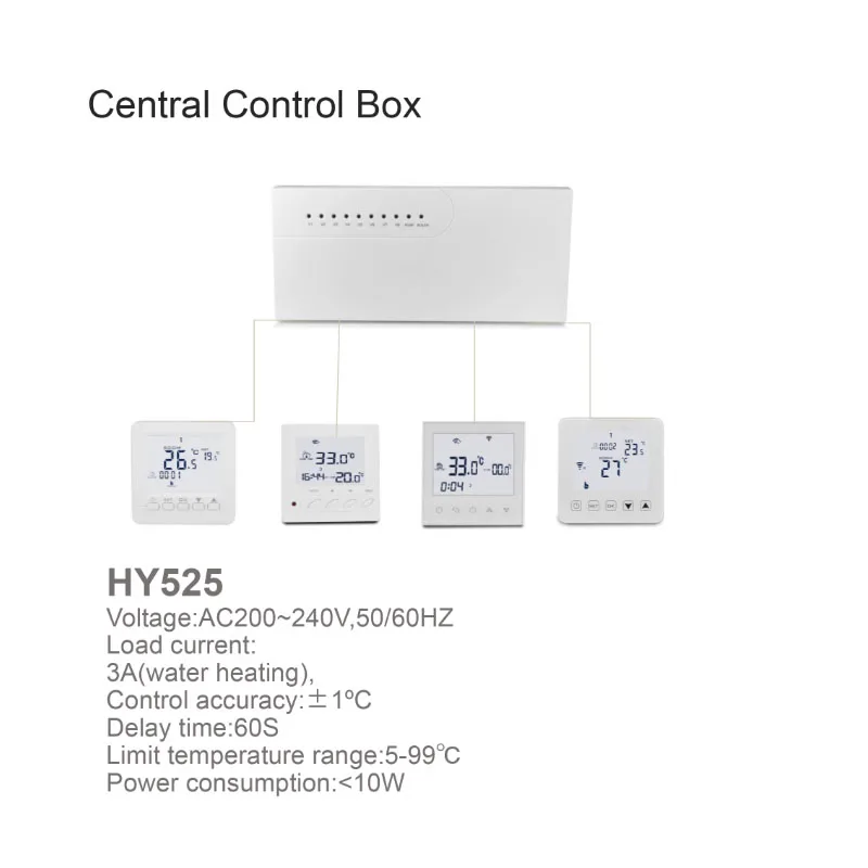 HY525 Wiring 8 Zone Central Controller for Water Pump Gas Boiler Water ...