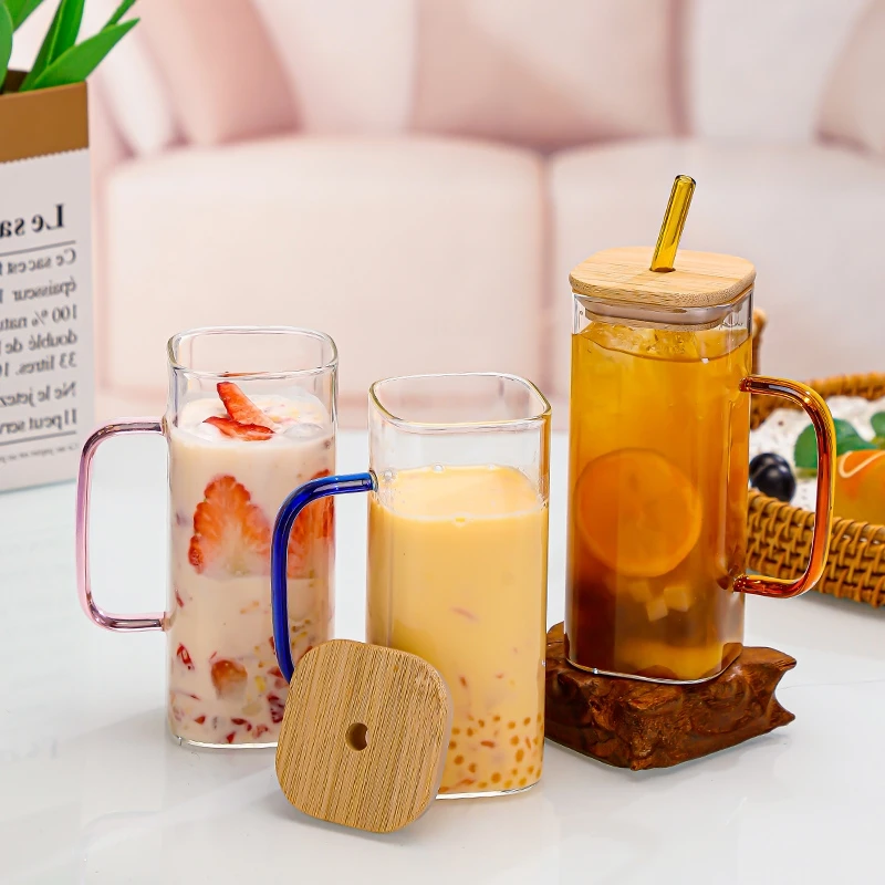 Custom Drinking Glasses Fashion Water Cups 400ml Borosilicate Glass Cup ...